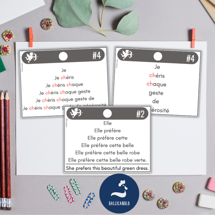 French Valentine's Day Reading fluency passages for beginners Lecture ...