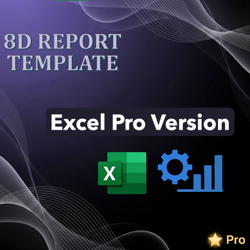 8D Report Template – Excel Pro Edition (Blue + Black)