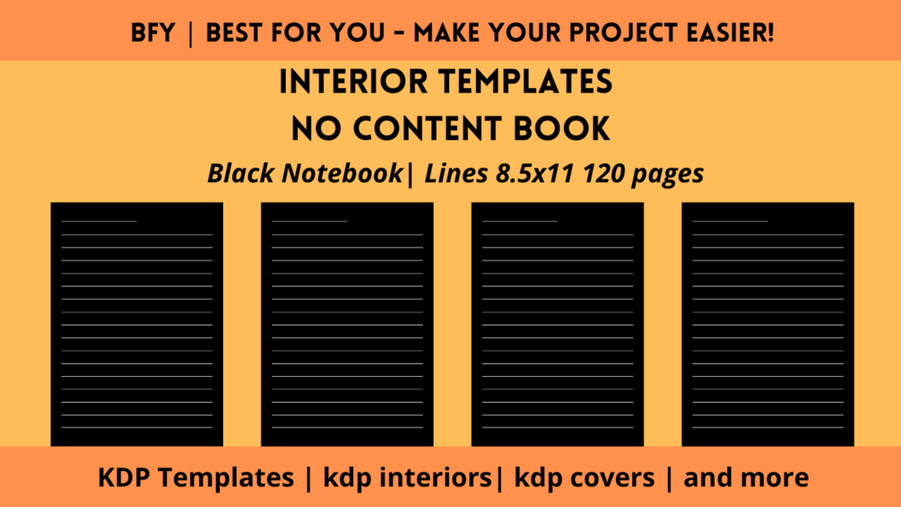 Black Notebook| Lines 8.5x11 120 pages