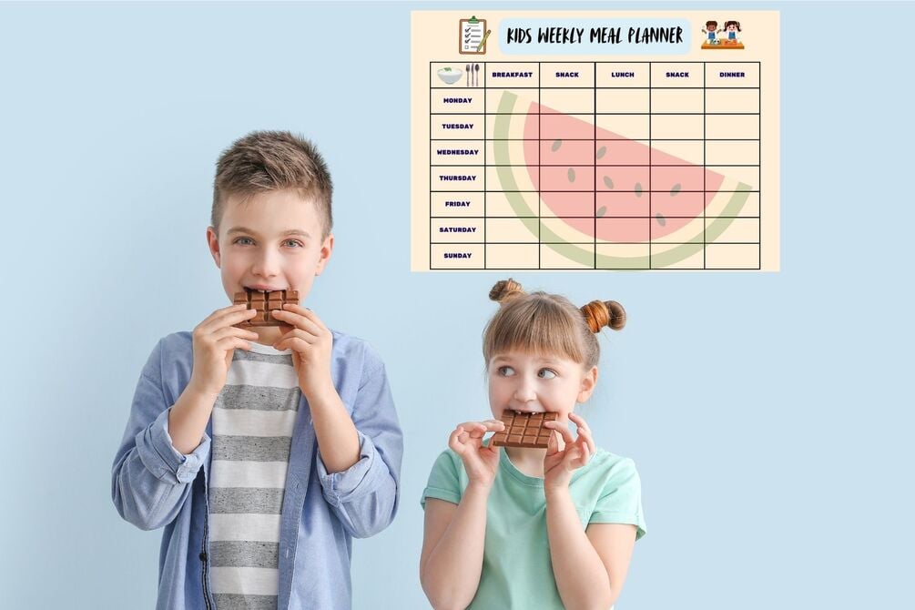 Kids Weekly Meal Planner Template | Printable Chart for Healthy Eating ...