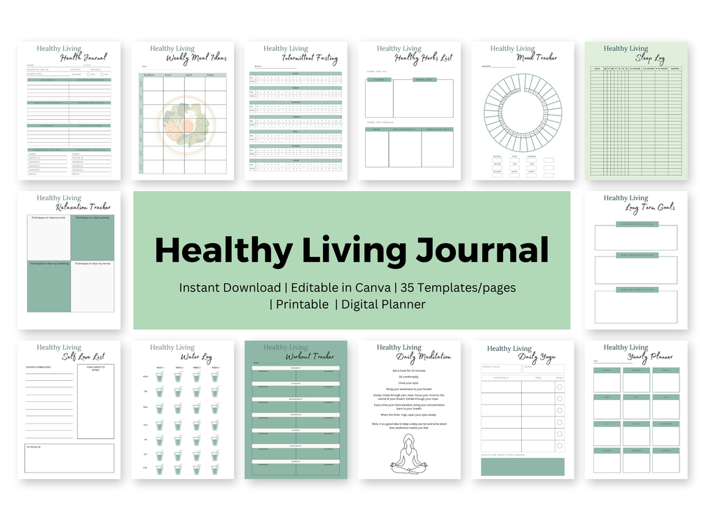 Healthy Living Journal | Wellness Journal | Holistic Health Journal