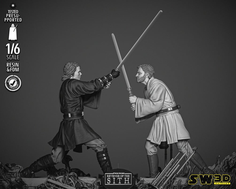 Obi Wan and Anakin 2024 Diorama - Star Wars 3D Models - Tested and ...