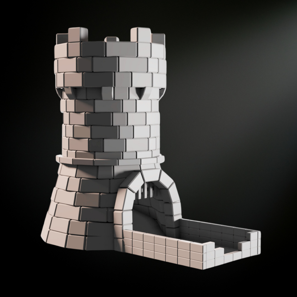 Castle Dice Tower 3D Printable STL File - Fantasy Wargaming, Tabletop ...