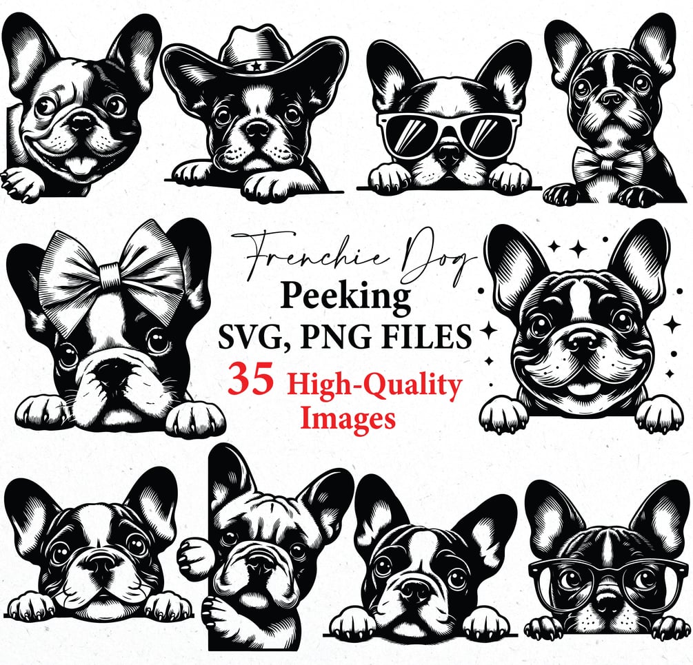 Frenchie peeking svg, French bulldog peeking svg, Dog svg, frenchies ...