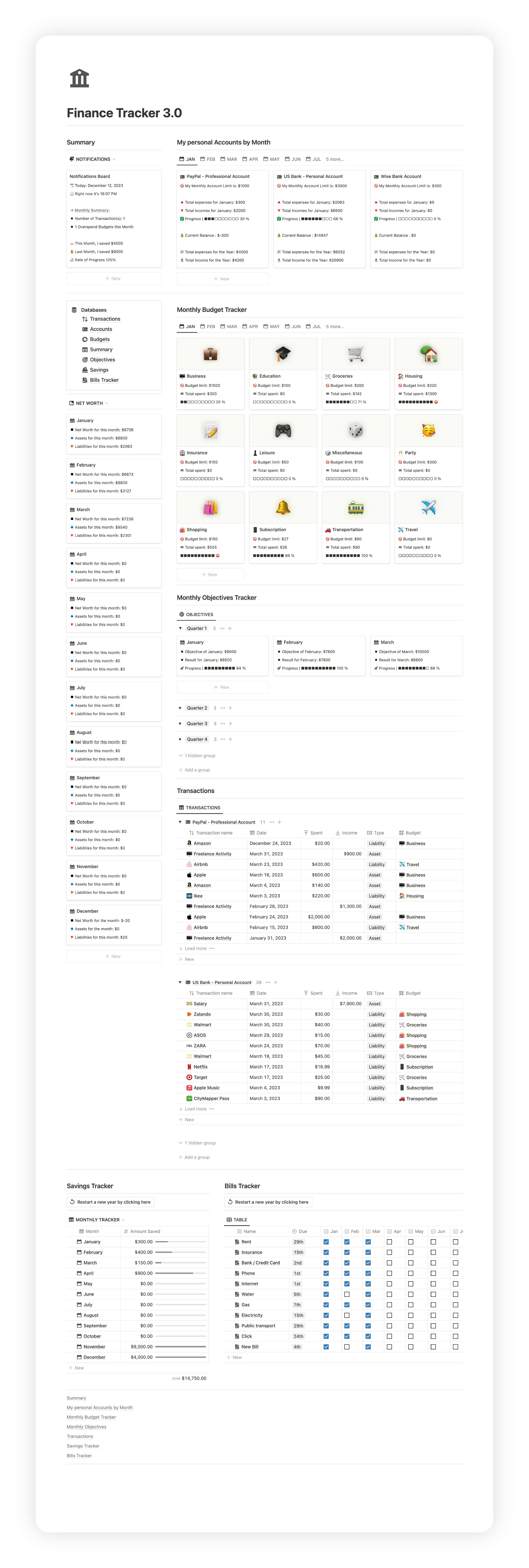 Finance Tracker 3 0