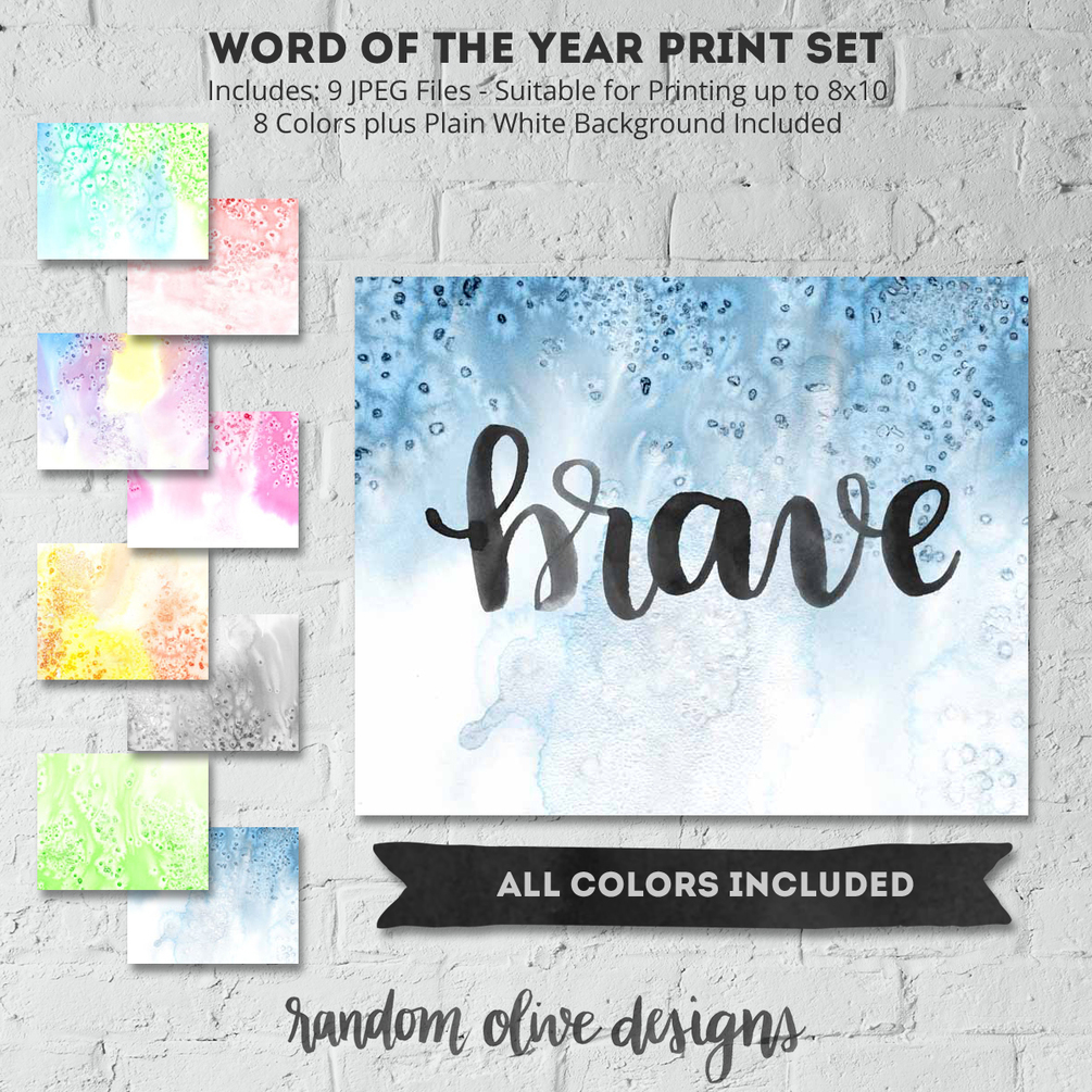 Word of the Year Print: Brave - MultiColor Bundle