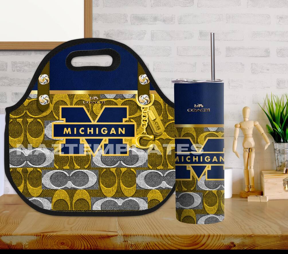 MI Wolverine CCH Lunch Tote and 20oz Tumbler Design Bundle