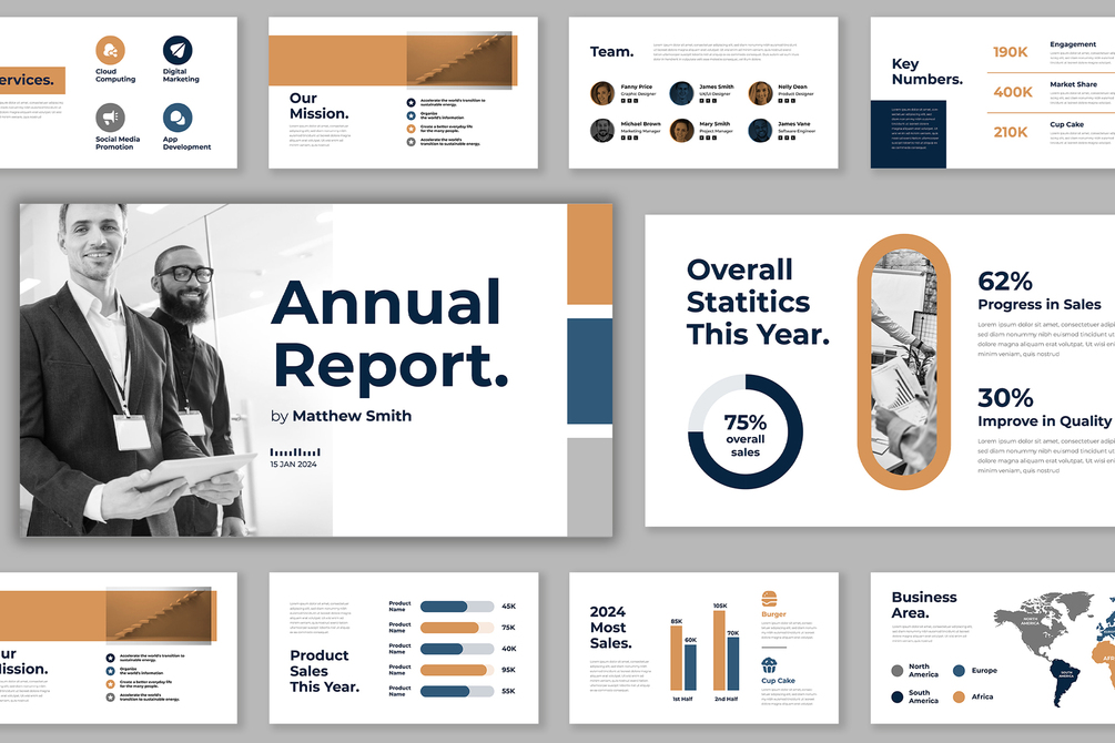 Minimalist Annual Report PowerPoint Template