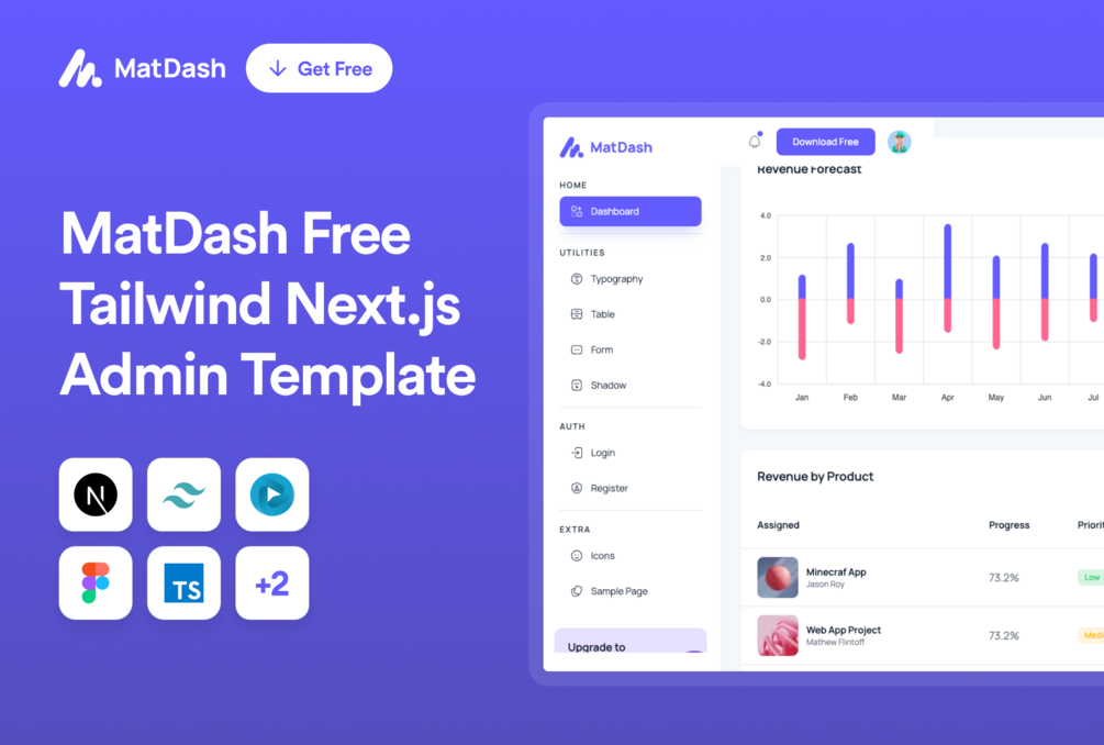 MatDash Free NextJS Tailwind Admin Dashboard Template
