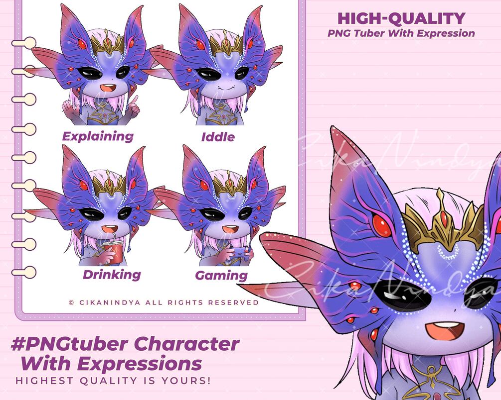 Streamer's Must-Have High-Quality PNG Tuber Chibi Alien - Pngtuber ...