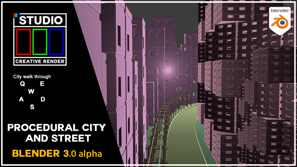 Procedural city in blender and walk through