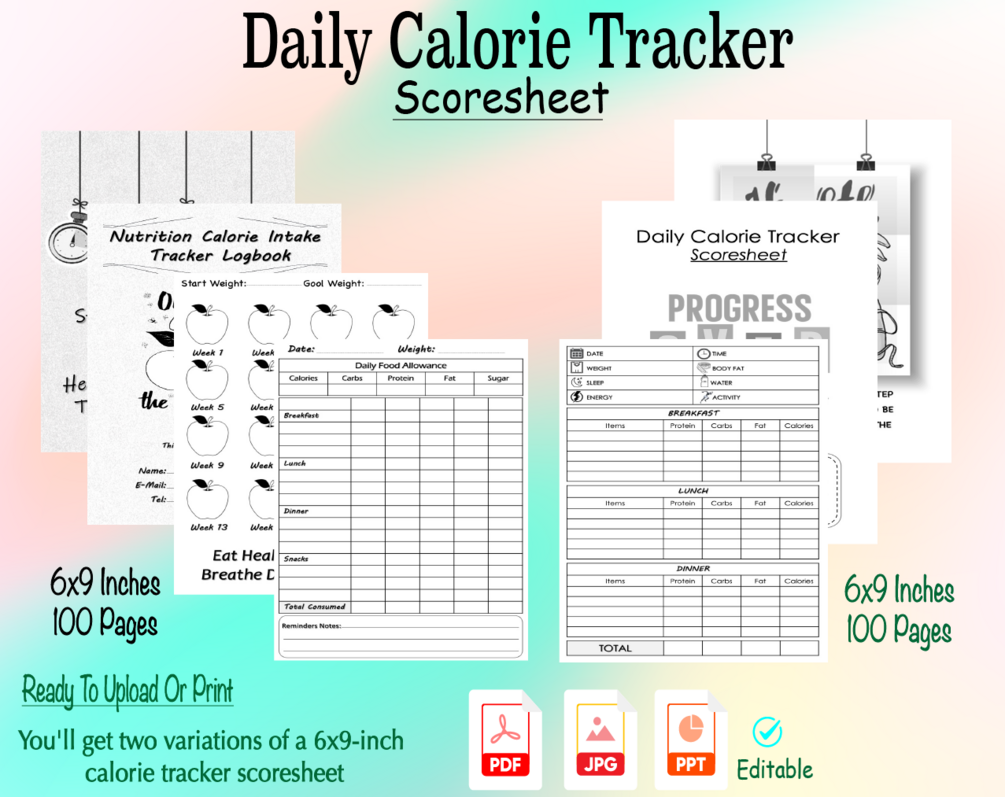 Daily Calorie Intake Tracker Sheet