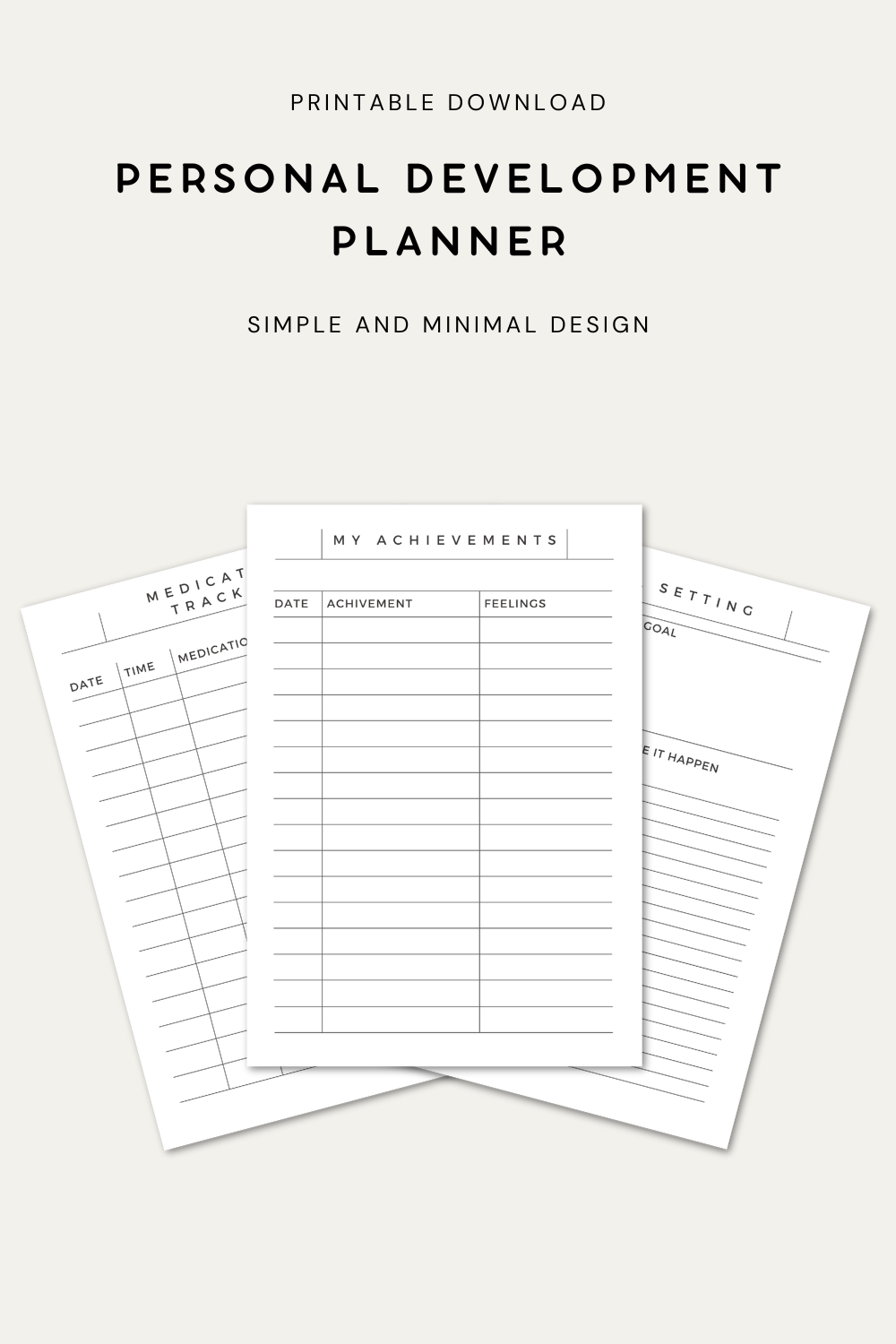 Personal Development Planner Pages