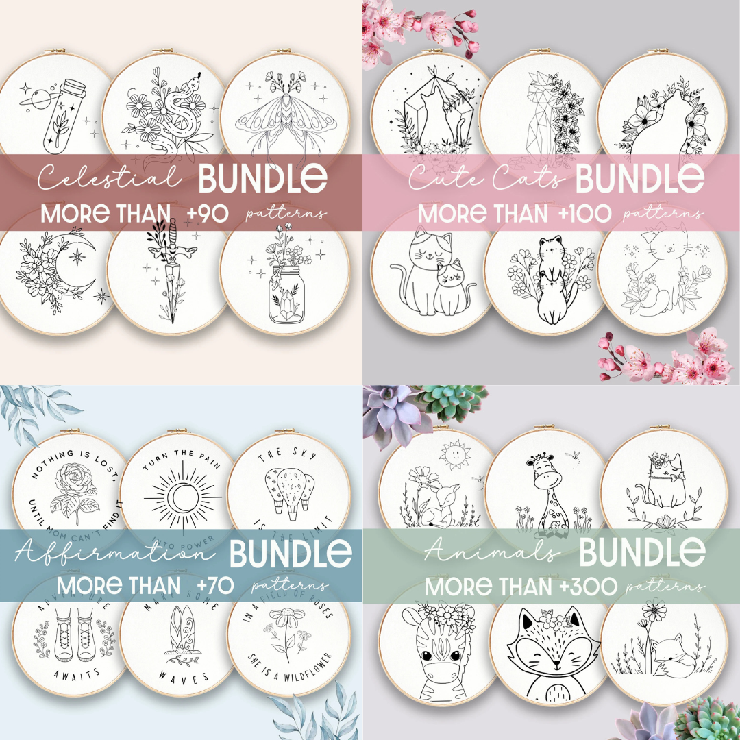 +2,600 Premium Hand Embroidery Patterns – Lifetime Access