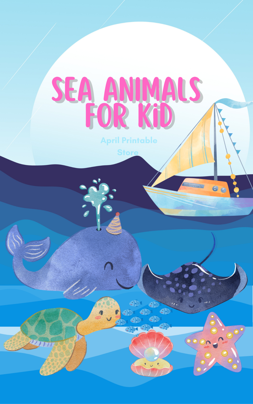Printable books for kids Sea Animals