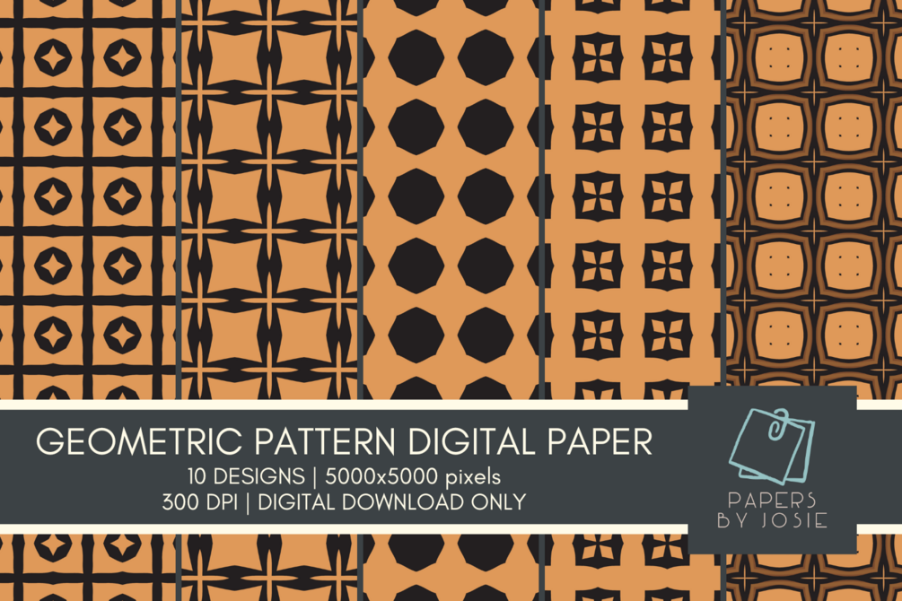 Brown Geometric Pattern Digital Paper