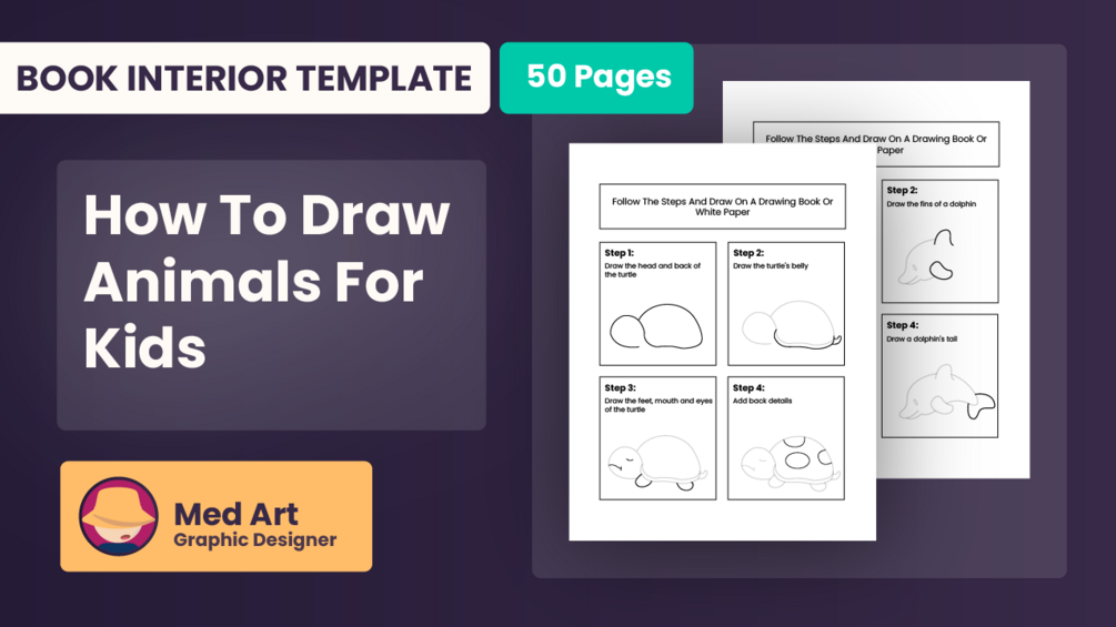 How To Draw Animals For Kids (Book Interior Template)