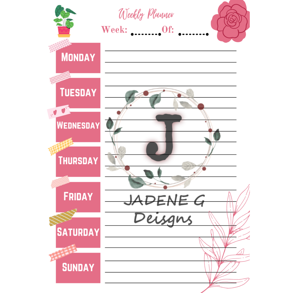 Pink Floral Weekly and Daily Planner