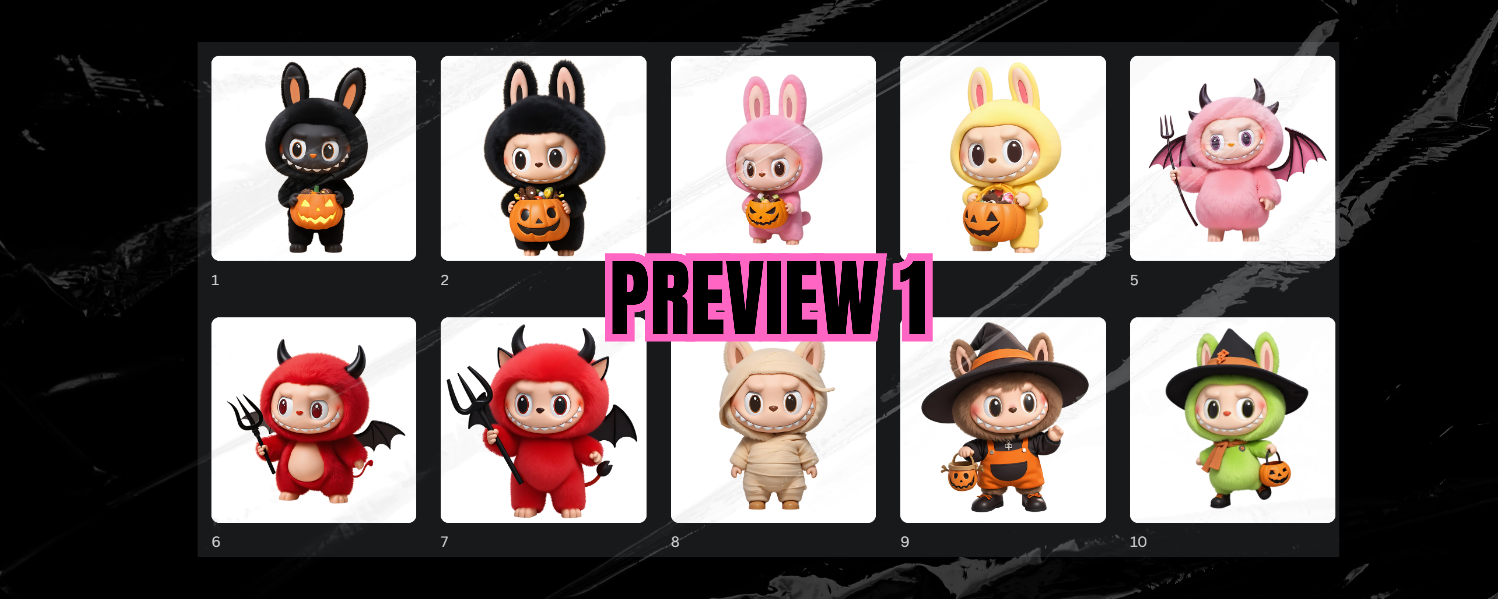 3D High Quality Labubu Halloween Theme Stickers!