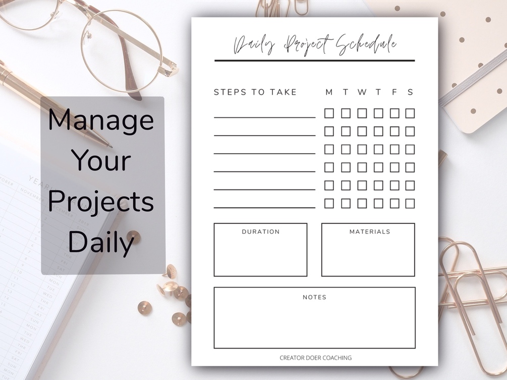 Daily Project Schedule Sheet Printable