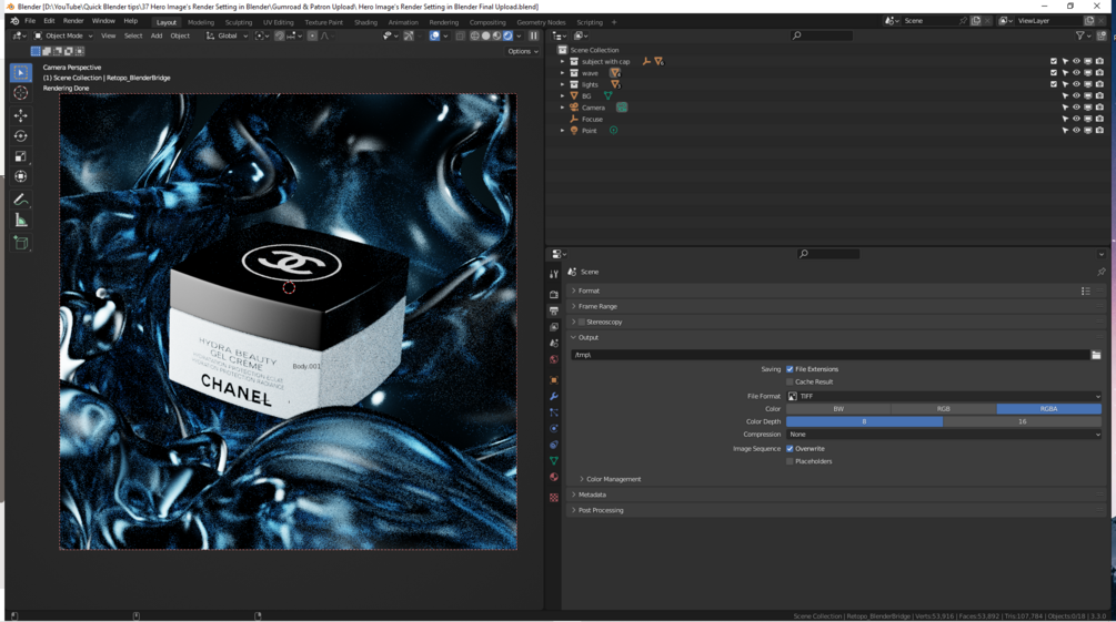 Hero Image's Render Setting in Blender (Blender File)
