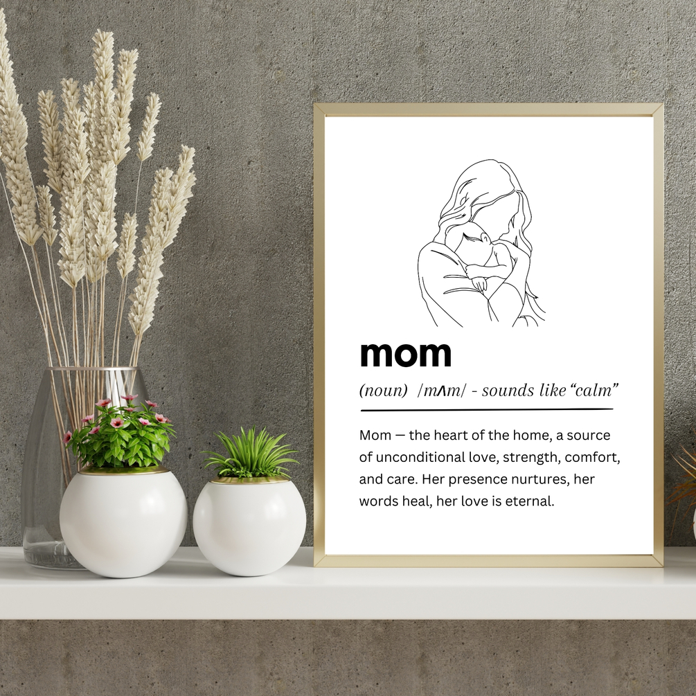 Mom Defination Printable Wall Art, Mother’s Day Poster, Gift For Mother ...
