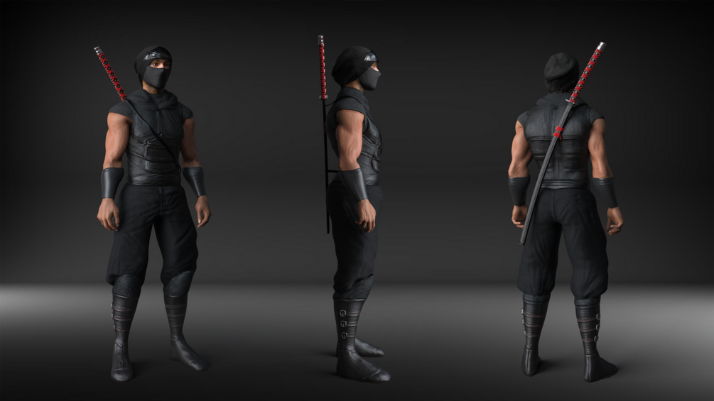 (FREE PRODUCT) Ninja Game Ready Character 3D Model
