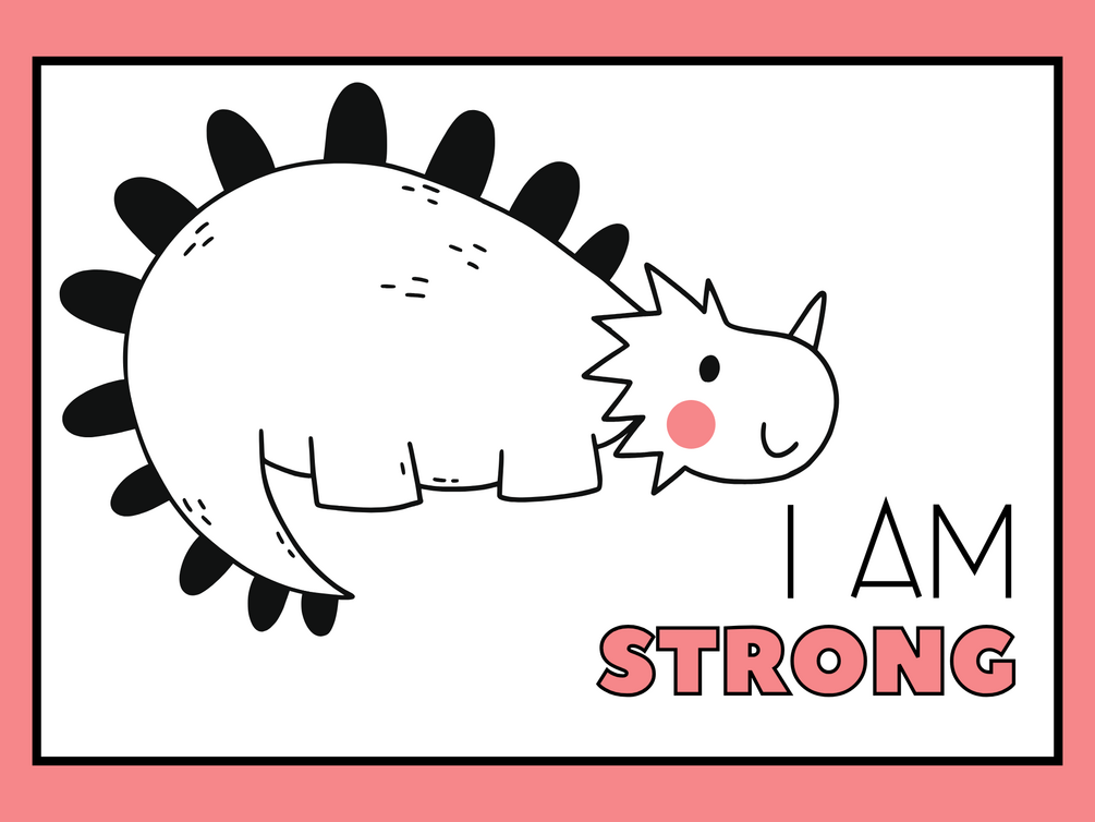 Positive Affirmations Coloring Book for Kids – Dinosaur Edition ...