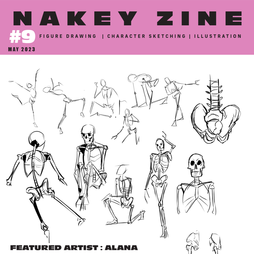Nakey Zine Vol 9: Figure Drawing , Character Sketching , Illustration