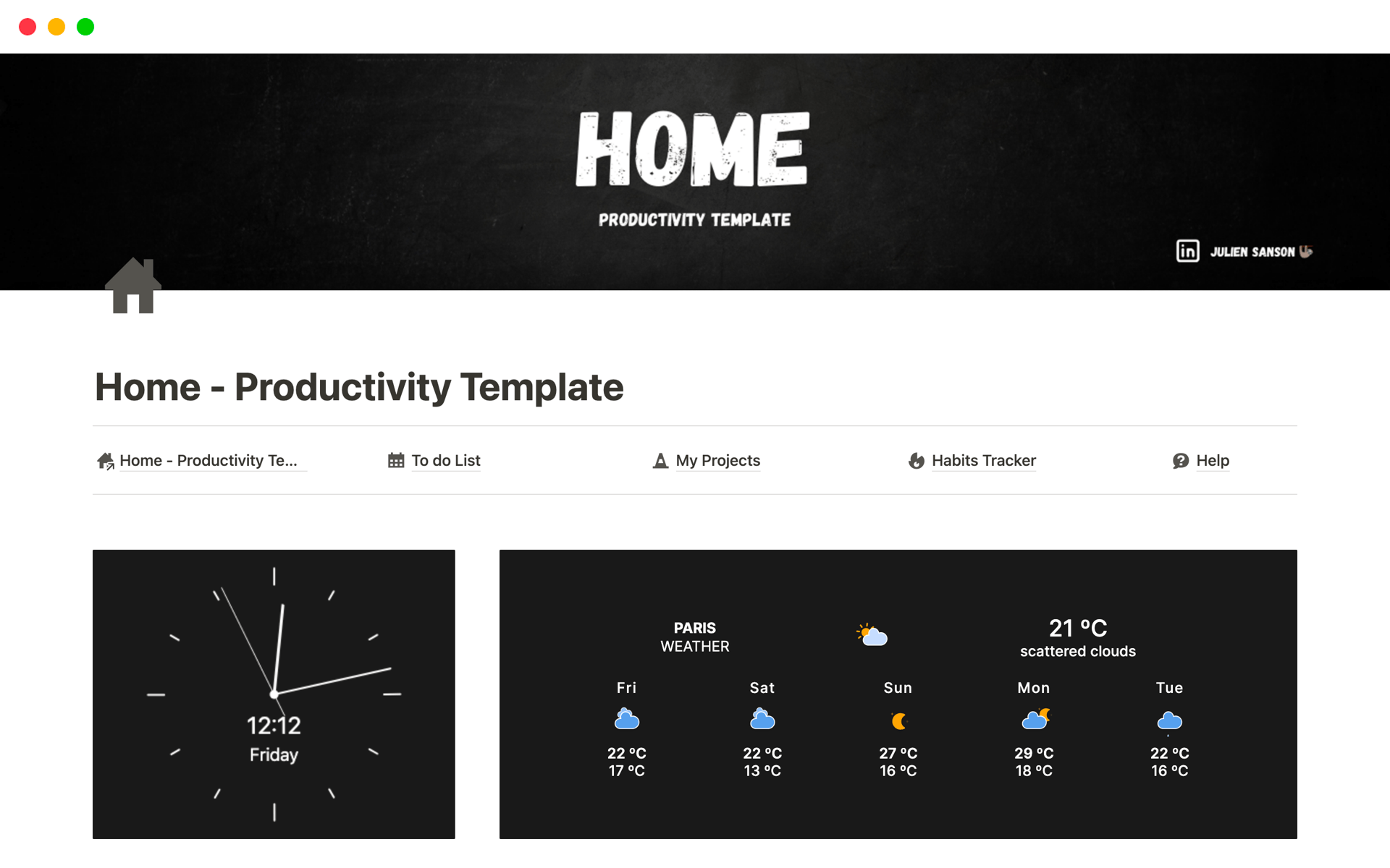 Aesthetic Productivity Template