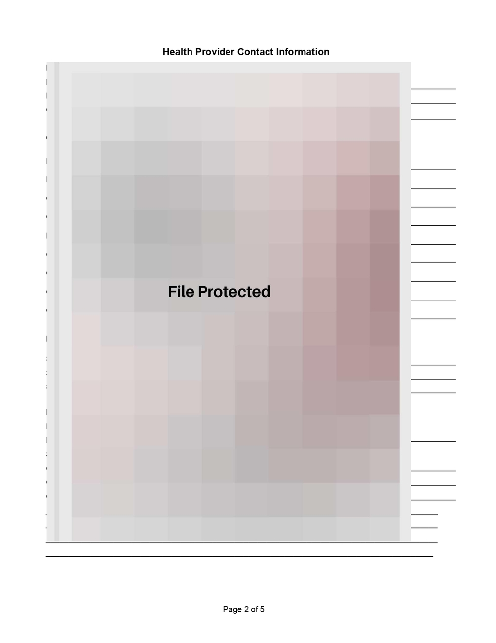 Home Care- Client Information Profile (5 pages)
