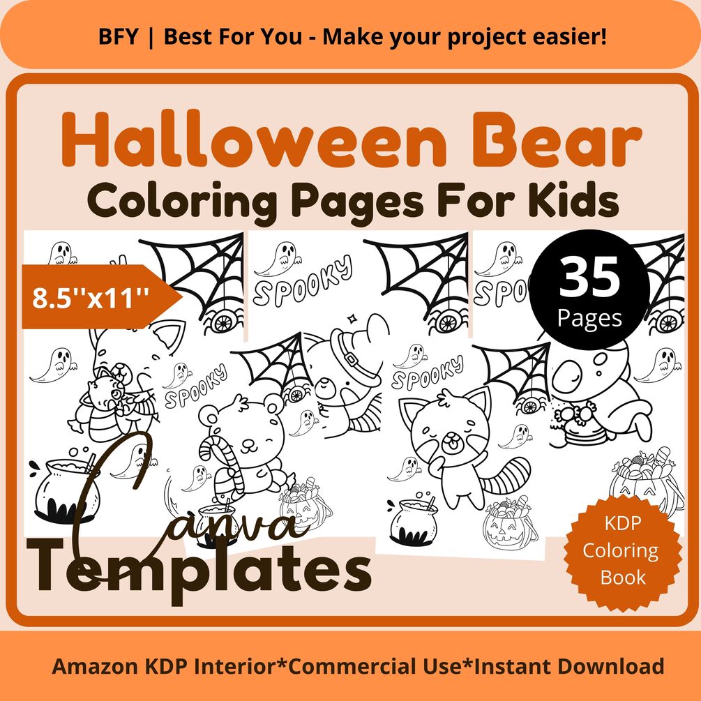 Printable Halloween Bear Coloring Page | Coloring Pages For Kids 8.5 ...