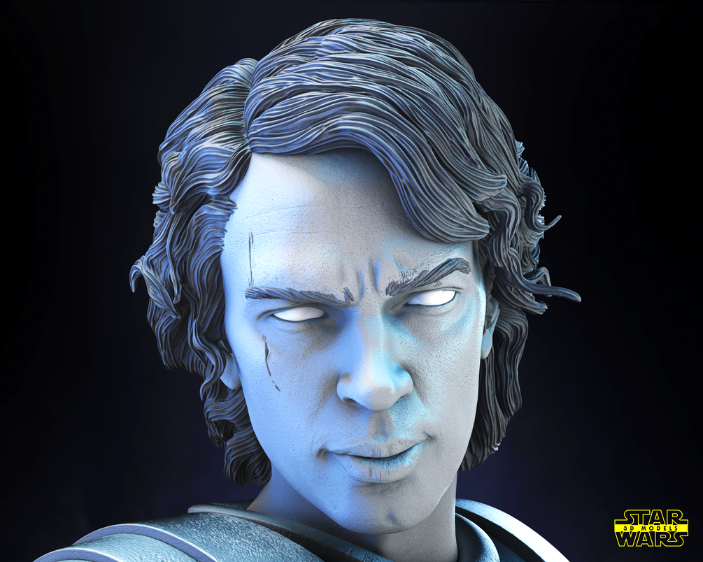 Anakin Skywalker (Clone Wars) Sculpture - Star Wars 3D Models - Tested ...