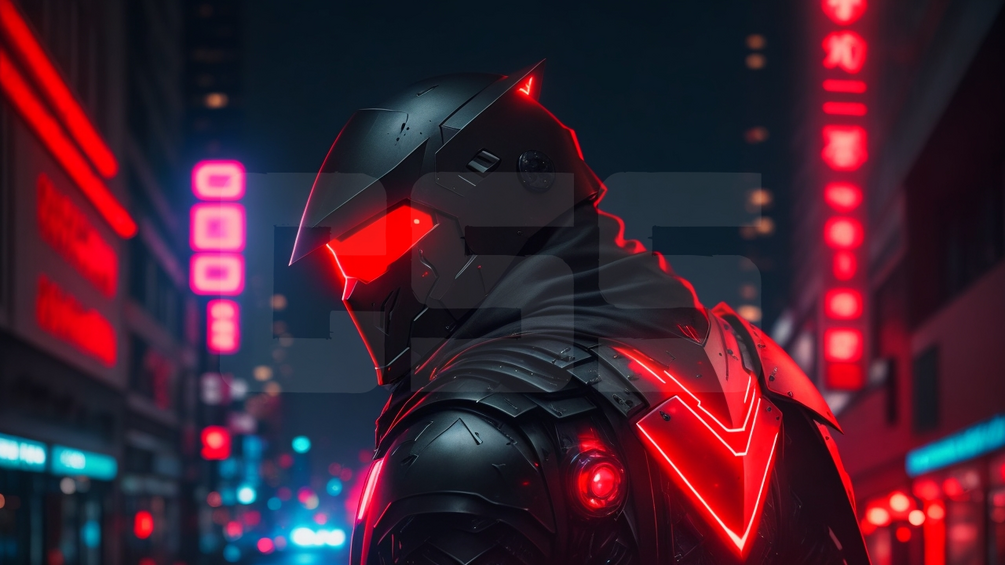 Cybernetic Armor in City 16:9 Wallpaper/Art