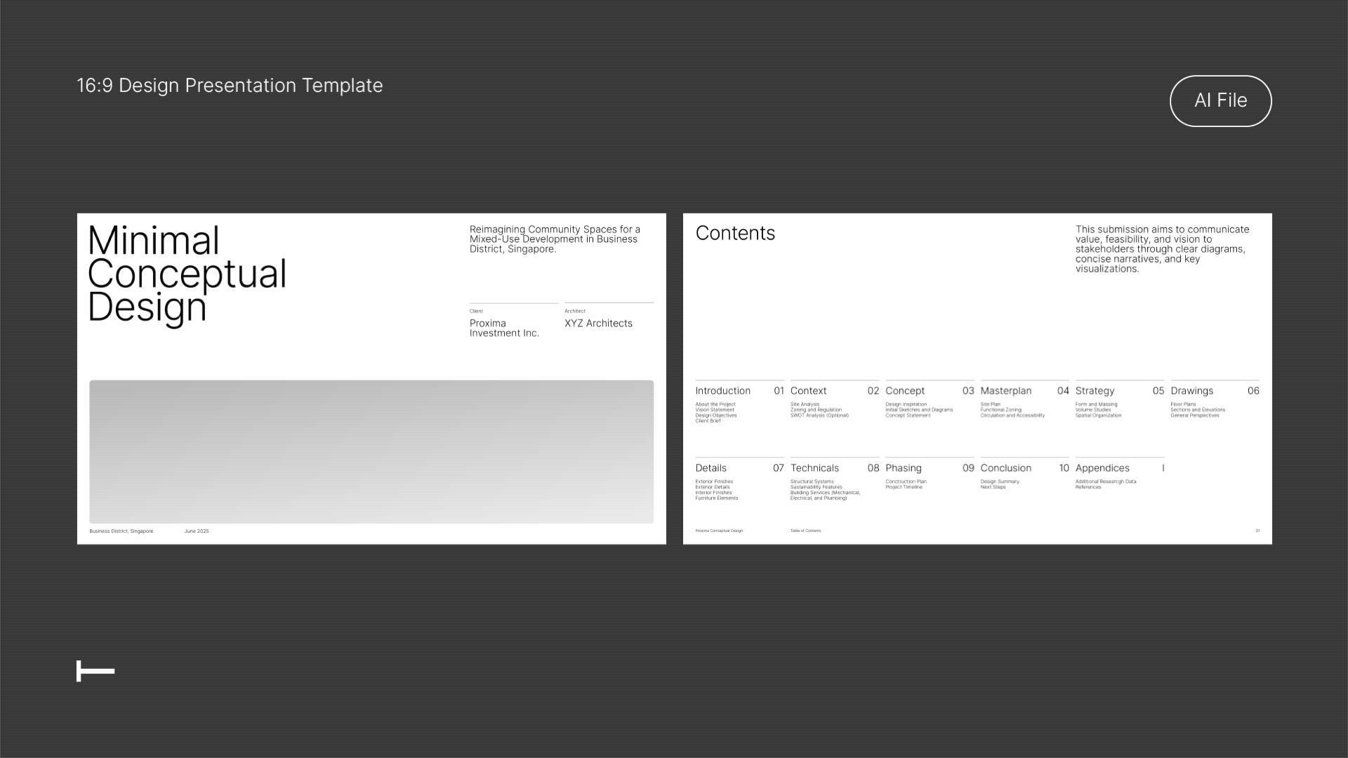 16:9 Design Presentation Template for Illustrator
