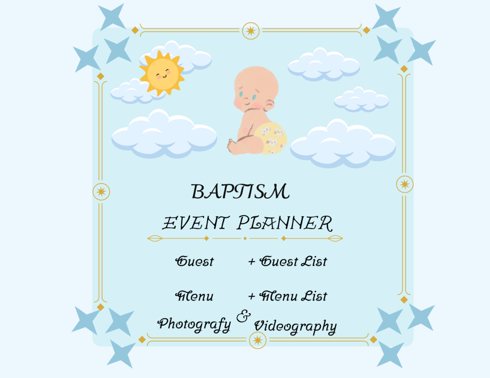 Easy interactive planner for baptism/planner for day.