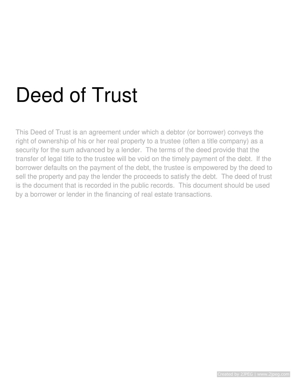 Deed of Trust