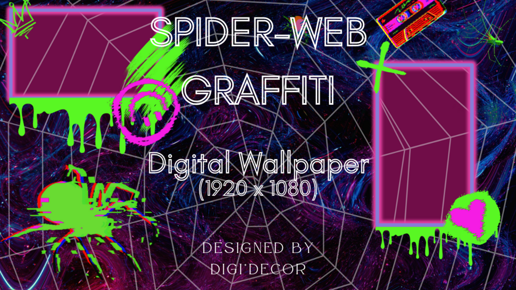 Spider-Web Graffiti - Digital Wallpaper 1920x1080