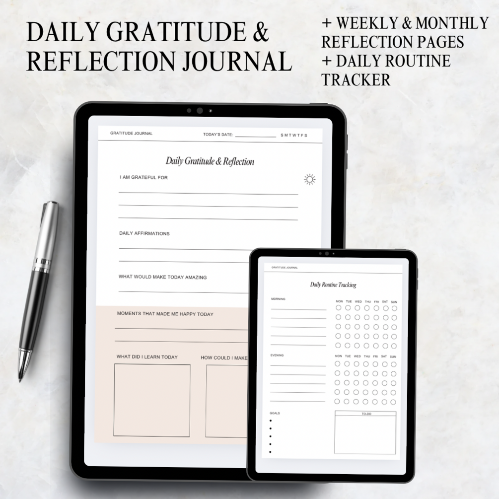 Daily Gratitude & Reflection Journal | Aesthetic Journal Pages