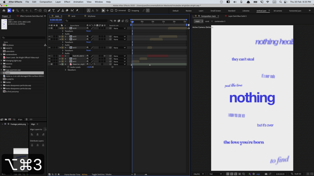 Be alright | Proyecto after effects