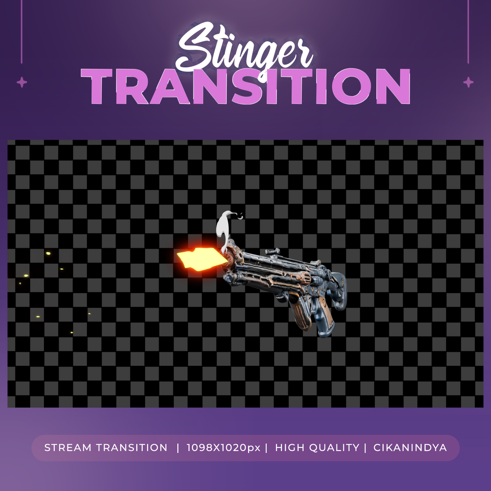 Animated Stinger Transition | Futuristic Machine Gun Blast Animation ...