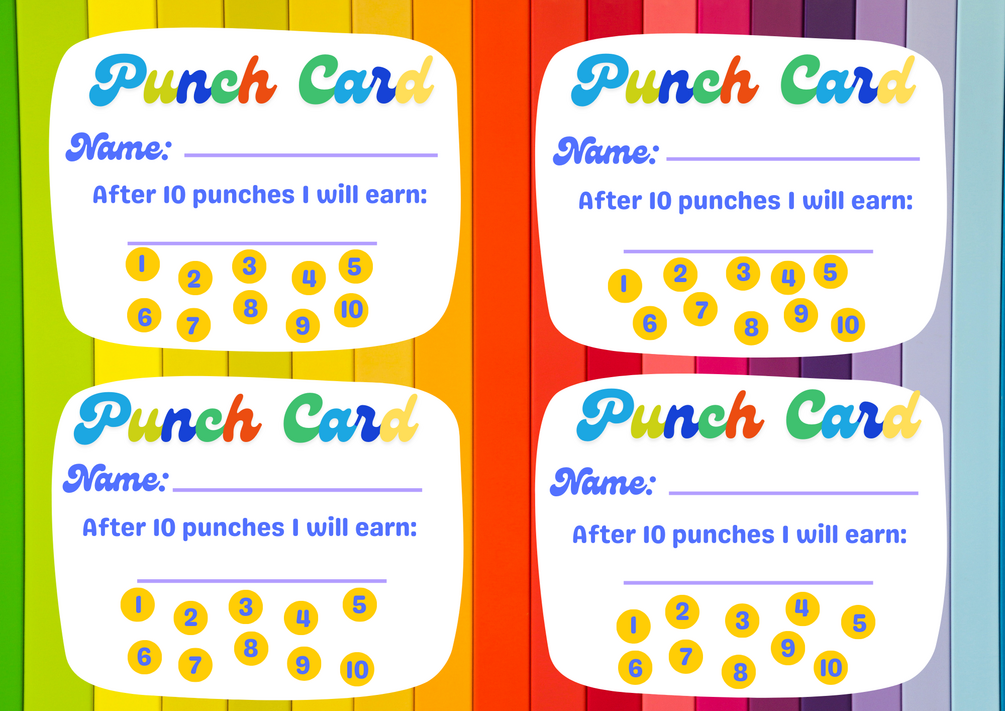 Printable Kids Reward Punch Cards: Behavior & Chore Tracker for Parents ...