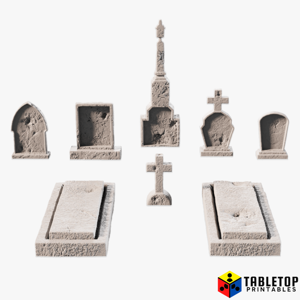Damaged Tombstones - Digital STL Files