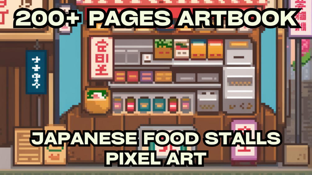 200+ PAGES Japanese Street Food Stalls Pixel Artbook