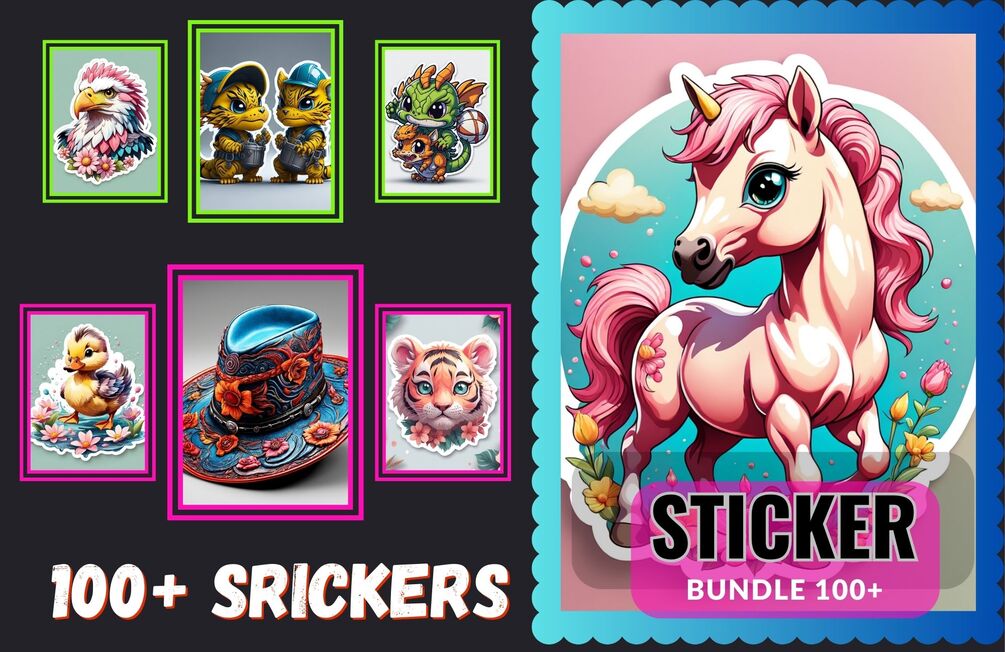Charm in Every Peel: {100+ Stickers Bundle} A Symphony of Cute Designs