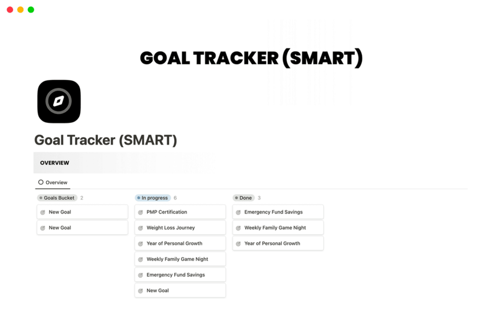 SMART Goal Tracker | Notion Template