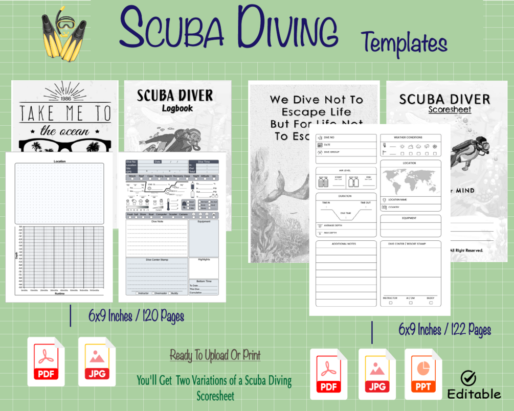Scuba Diving Record Keeping Templates