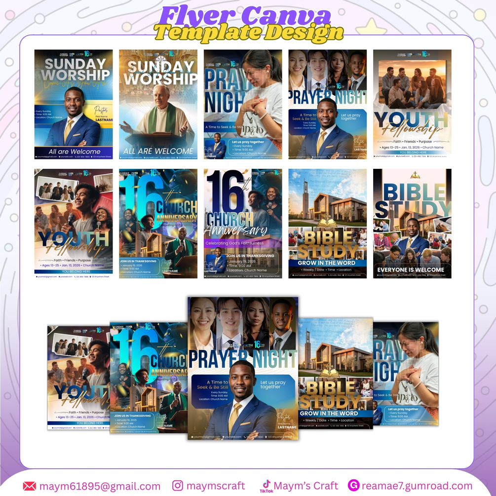 Modern Church Flyer Templates – Canva Designs (5 Topics)