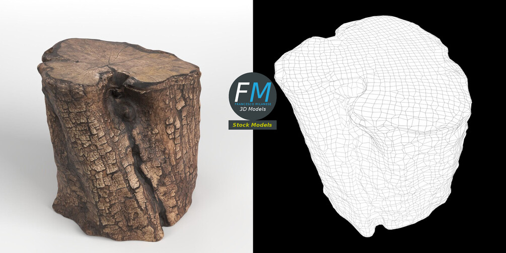 3D MODEL - Wood log 1