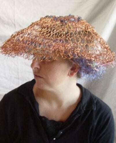 Copper Web A Happy Head Sculpture